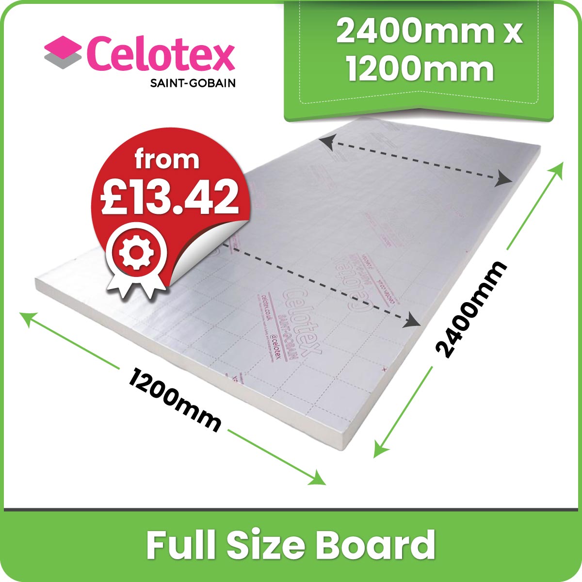 Celotex PIR Insulation Boards (2400mm x 1200mm) – BuyInsulation.co.uk